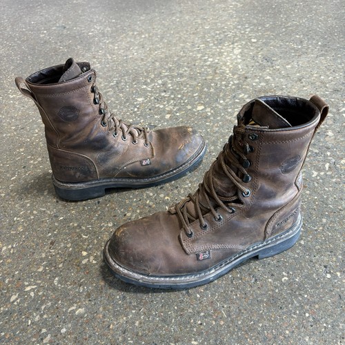 Justin Men WK682 Brown Stampede Square Steel Toe Leather Lace Up Work ...