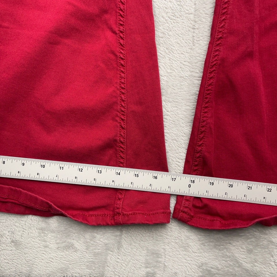 SHYANNE Red Flare Bell Bottom Jeans Cowboy Western Pants Women Size 30W ...