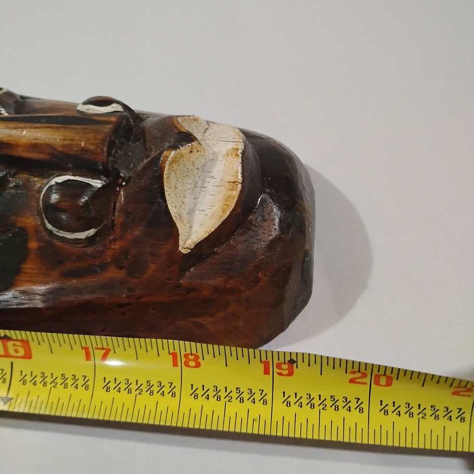 Hand Carved & Painted Wood Fiji Or Polynesian Art Mask W Turtles. 19 ...