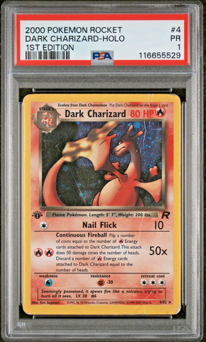 PSA 1 2000 Team Rocket 1st Edition Dark Charizard 4/82 Holo Foil Pokemon | eBay