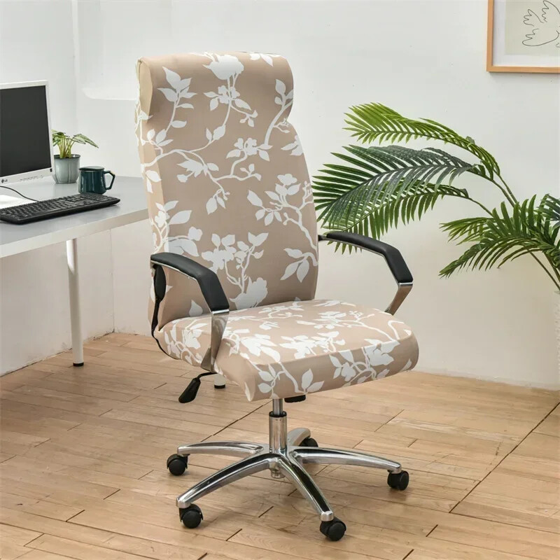 Floral Prints Elastic Chair Cover Geometry Computer Chairs Slipcovers ...