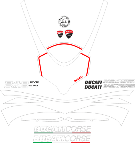 Ducati 848 EVO Replica DECALS Stickers Ducati 848 Evo Corse | CBK