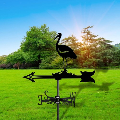 Crane Figurine Wind Vane Ornament Decorative Wind Direction Indicator ...
