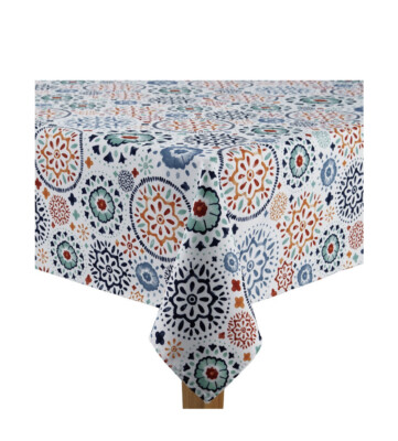 Food Network 52” X 70” Oblong Medallion Print Fabric Tablecloth | eBay