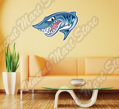 Northern Pike Fish Fishing Cartoon Funny Wall Sticker Interior Decor 25 ...