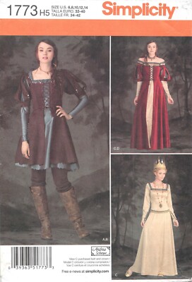Simplicity 1773 Misses' Tudor Costume Size H5 (6-8-10-12-14) 2012 | eBay