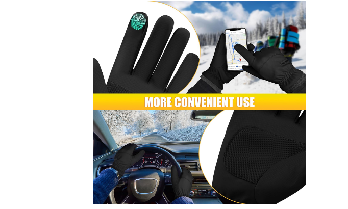 Touch Screen Fingers Winter Gloves Waterproof Windproof Driving Biking ...