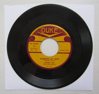 Vintage 45 RPM Duke Records Johnny Ace 136 Pledging my Life / No Money ...