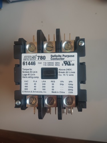 Mars Box Lug Type Definite Purpose Contractor 110-120VAC 61446 FURNAS ...