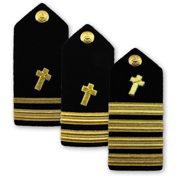 NEW US NAVY AUTHENTIC CHRISTIAN CHAPLAIN HARD SHOULDER BOARDS RANKS CP ...