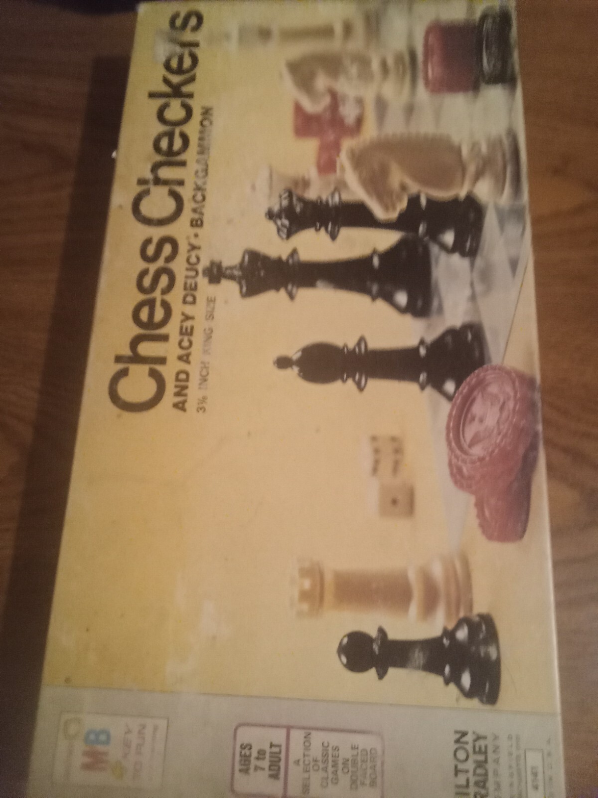 Vintage 1970 Milton Bradley Chess Checkers & Acey Deucy Backgammon USA ...