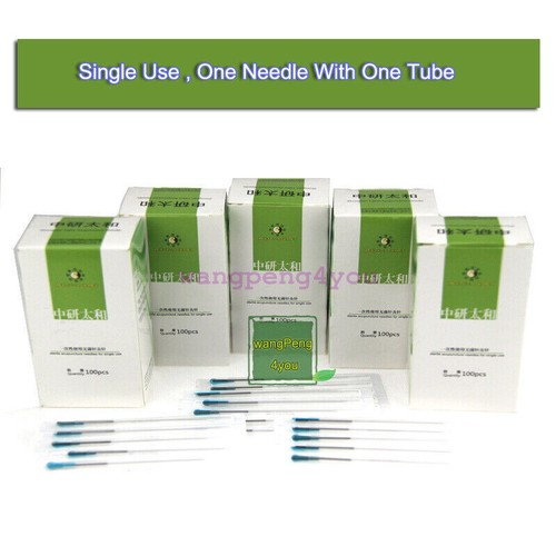 100pc/box Acupuncture TCM single Needles with single guide tube ...