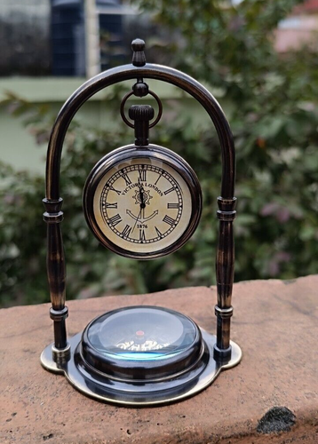 Personalized Nautical Ship Table Clock, Desk Clock Maritime compass ...