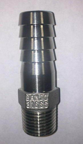 Banjo Hb050-075ss Stainless Steel 316 Hose Fitting Adapter 1/2" NPT ...