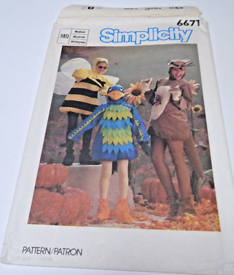1980s Simplicity 6671 Pattern Bumble Bee, Bird, Kangaroo Sz; M Uncut | eBay