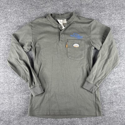 RASCO FR Henley Gray Long Sleeve Fire Resistant CAT 2 Work Shirt M ...