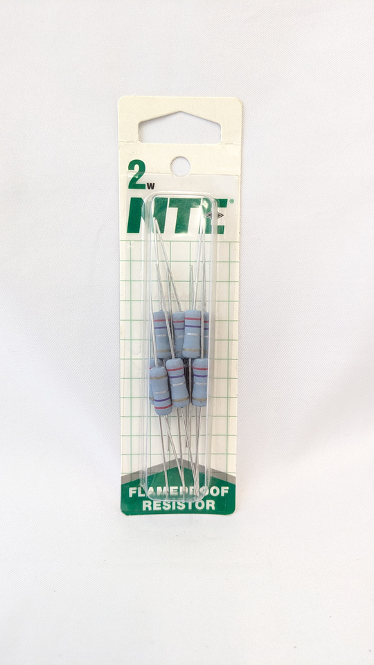 NTE Electronics 2 Watt 7.5 Ohm Resistor 5% Flame Proof 2 Pack, 2W7D5 | eBay