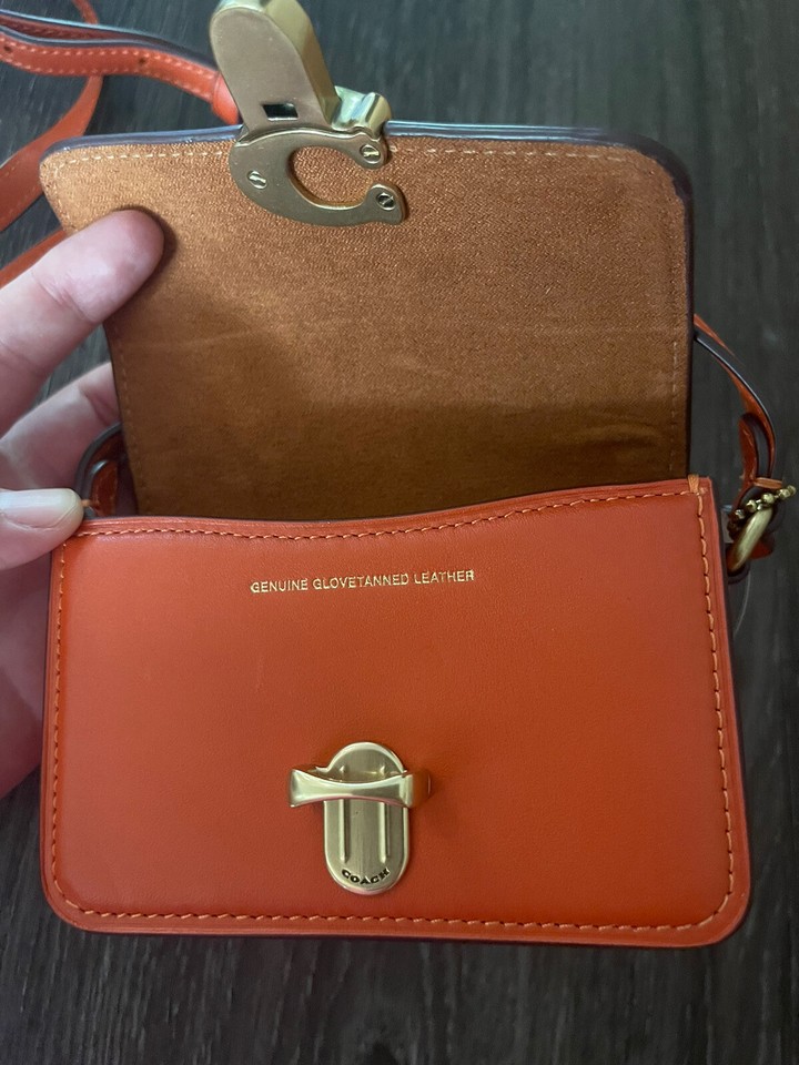 Coach Studio 12 Micro Mini Glovetanned Leather Crossbody Sun Orange NWT ...