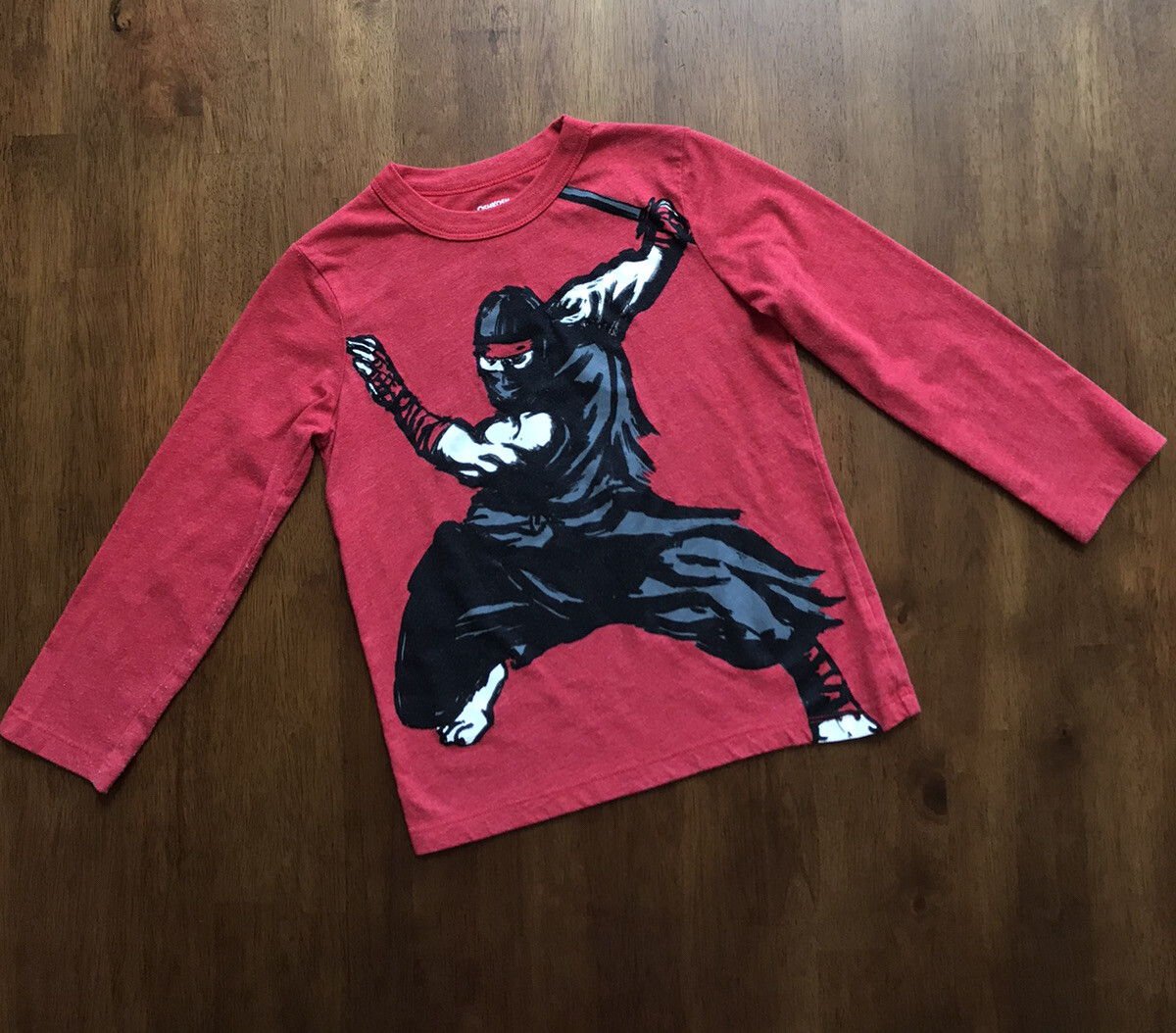 OshKosh Boys Red Long Sleeve Ninja T Shirt - Size 4 | eBay