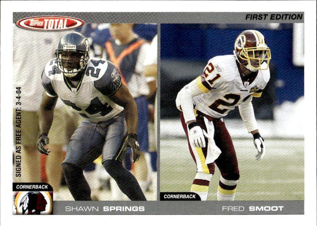 2004 Topps Total - Shawn Springs, Fred Smoot #275 First Edition for ...