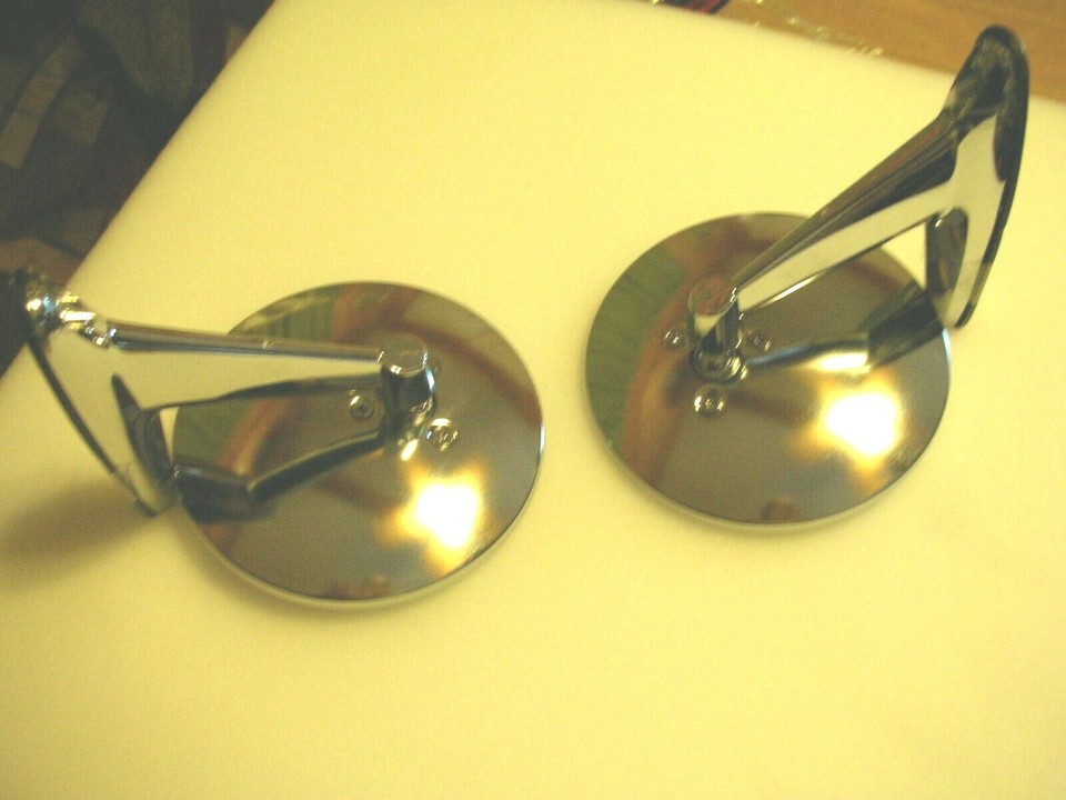 Vintage Style Round Chrome Mirrors Hot Rods, Classic Muscle Car ...