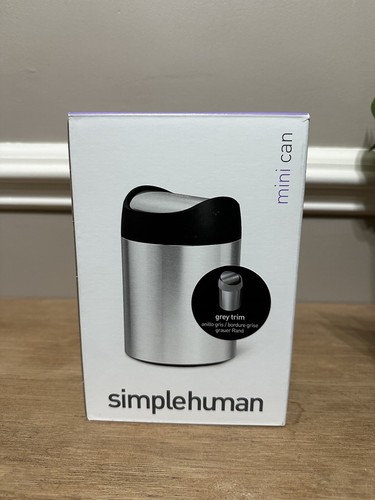 NEW simplehuman Mini Countertop Trash Can Stainless 1.5 Liter/0.4 Gal ...