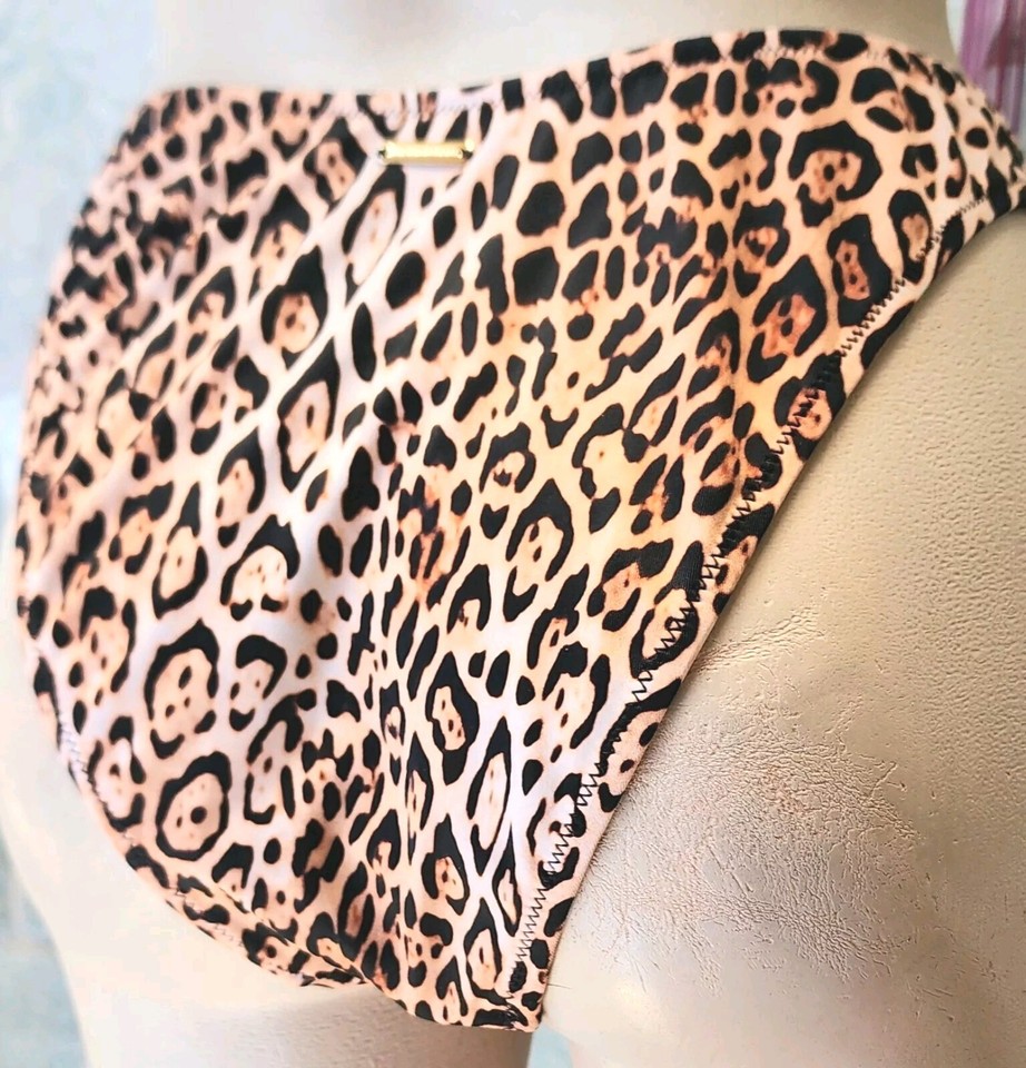 victorias secret Bikini Bottom M Cheeky 💗 leopard High Leg Brazilian ...