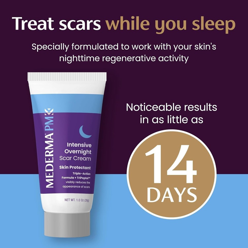 Mederma PM Intensive Overnight Scar Cream, Works with Skin's 1 Ounce ...