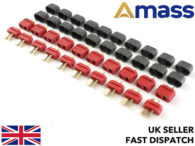 10 Pairs *GENUINE AMASS* Male Female Deans T Plugs with Caps Connectors ...