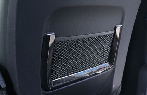 For Range Rover Evoque 2012-19 Dark Wood Grain Seatback Bag Mesh Pocket ...
