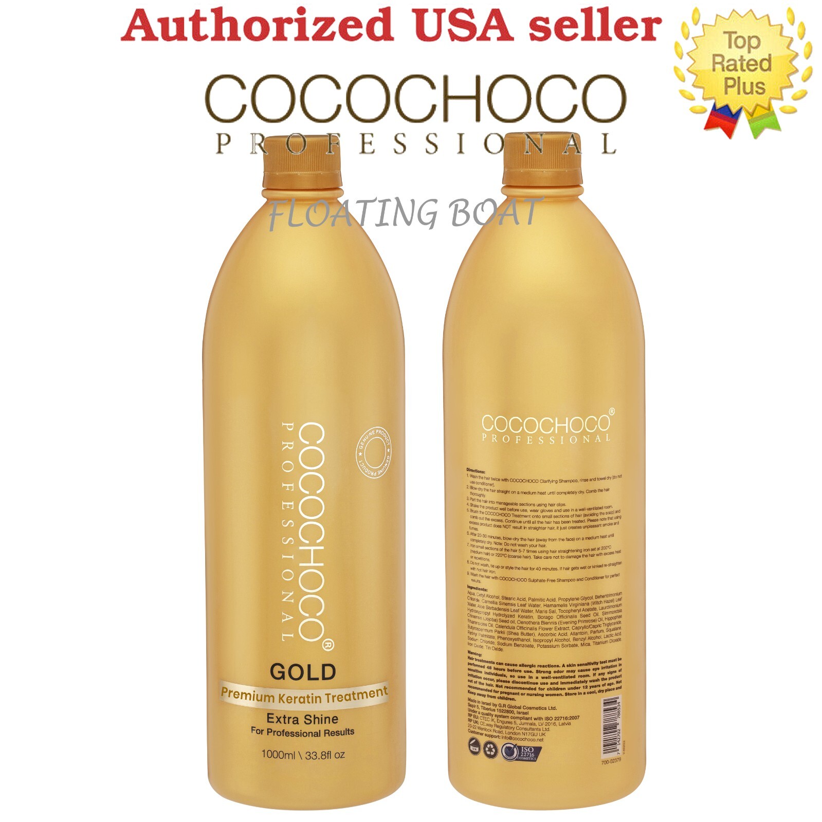 COCOCHOCO Gold Brazilian Keratin Hair Treatment 34oz/1000 ml Free ...
