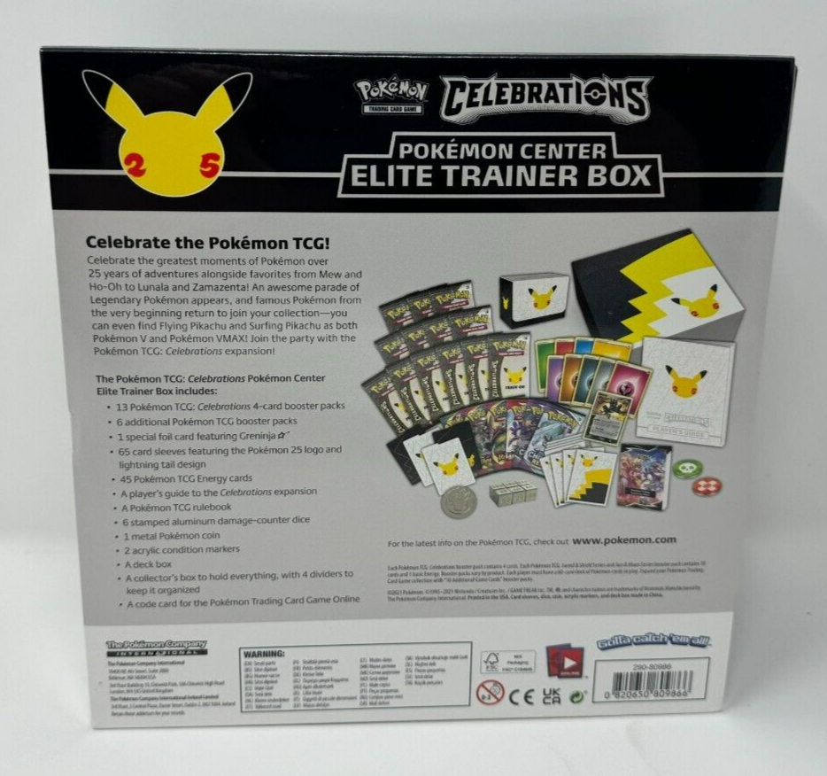 Pokemon Center Exclusive Celebrations Elite Trainer Box ETB 25th ...