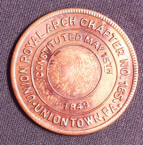 Union Chapter No 165 Masonic Penny Token Uniontown Pennsylvania | eBay