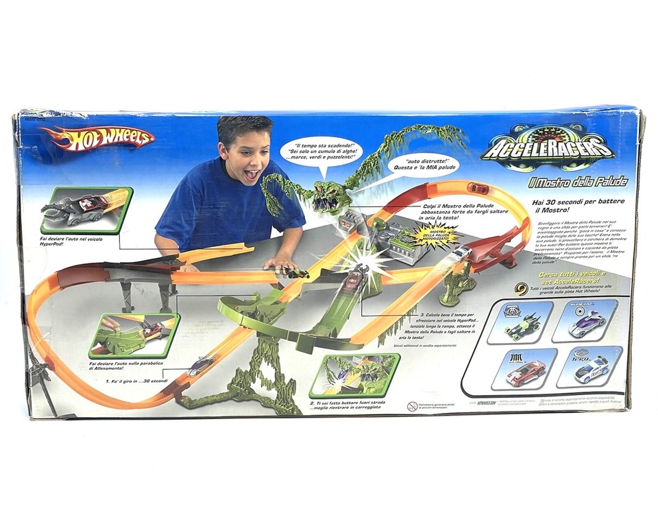 HOT WHEELS ACCELERACERS SWAMP BEAST RACE TRACK SET 2004 New Sealed # HX ...