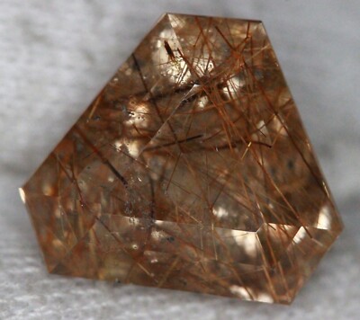 10 CT Rarest Brown Rutile Inside Natural Quartz Trillion Cut Gemstone ...