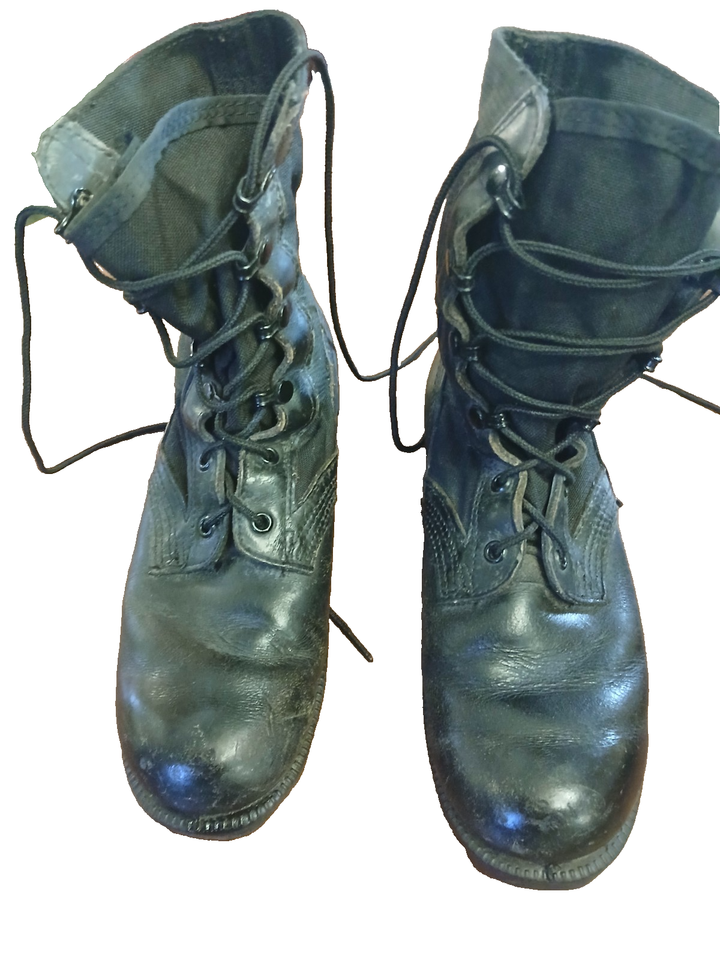 VNTG USGI Boots RO SEARCH HOT WEATHER BLK LEATHER MILITARY SPIKE ...