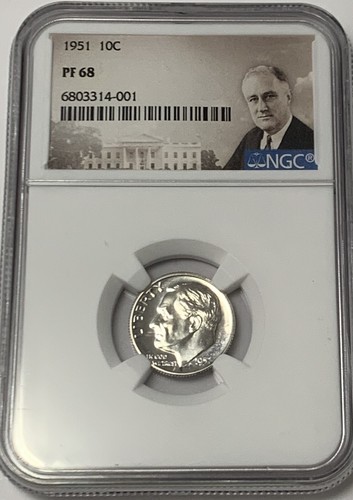 1951 NGC PF68 90% Proof Silver Roosevelt Dime 10c Portrait Lbl | eBay