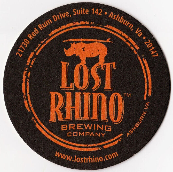 Lost Rhino Brewing Co Beer Coaster Ashburn VA | eBay