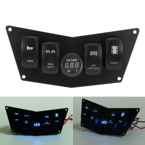 Dash Panel 4 Rocker Switch For ATV UTV Polaris Ranger RZR XP 900 800 ...