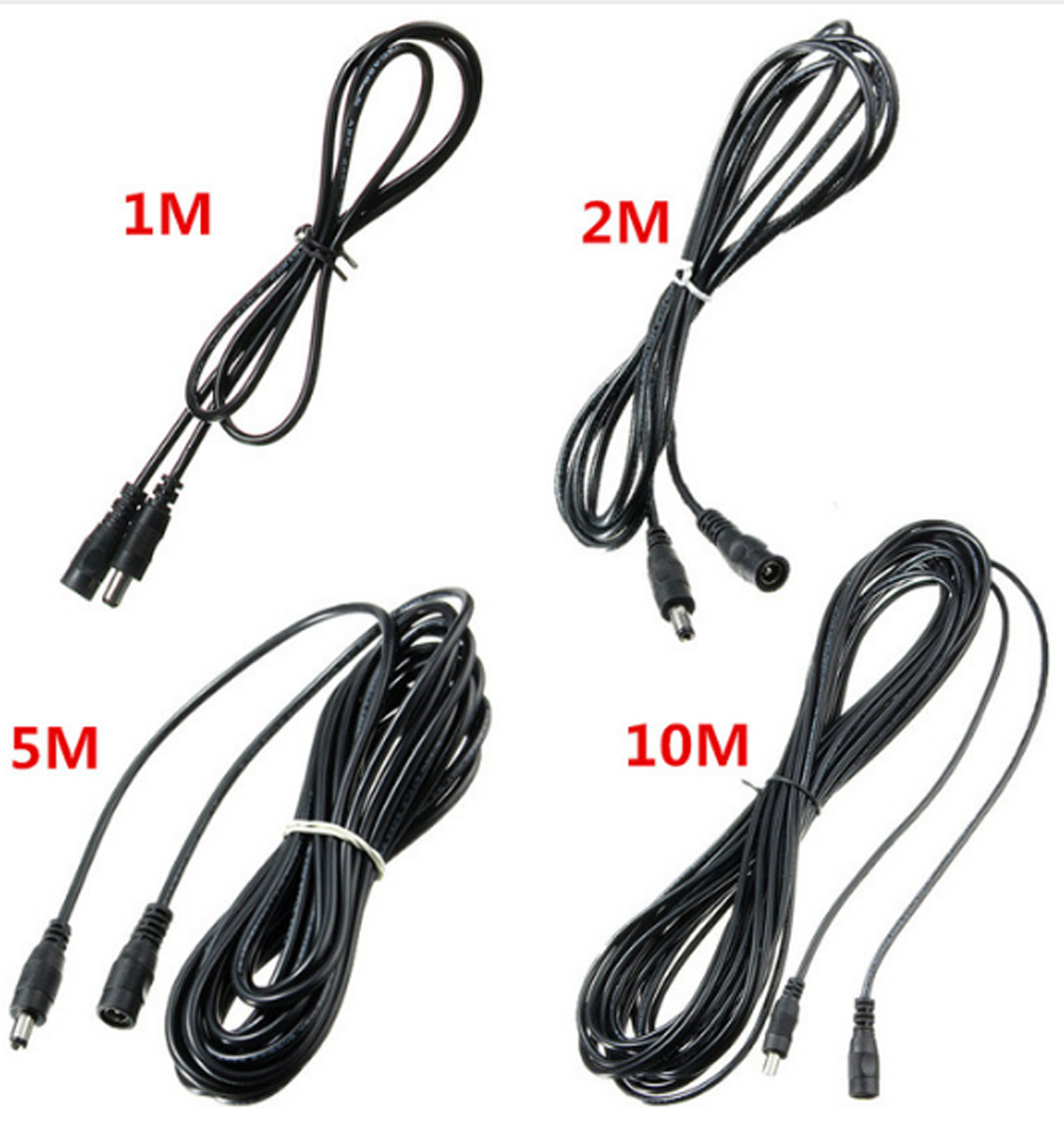 1M 10M 12V CCTV DC Power Cable Extension Cord Adapter Male/female 5.5mm ...