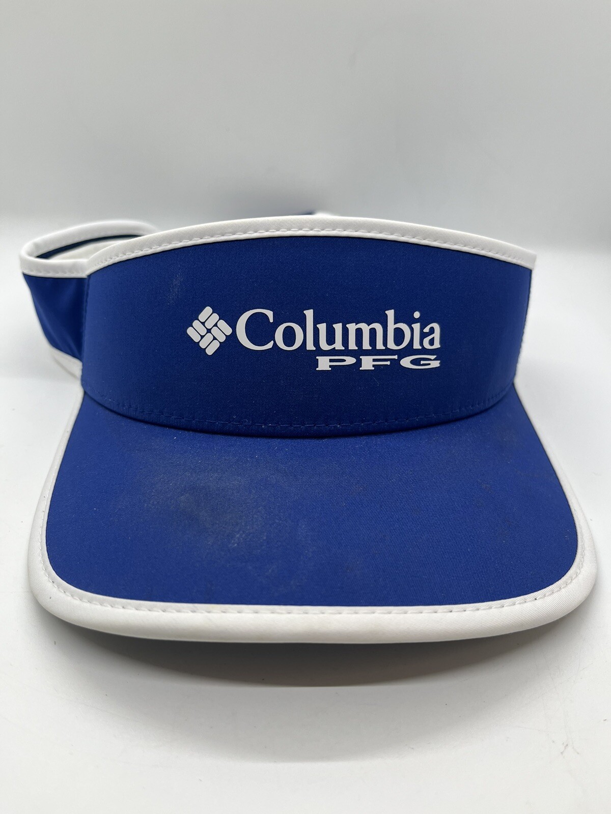 Columbia PFG Golf Visor Hat Flex Fit Blue White Unisex Adult Adjustable ...