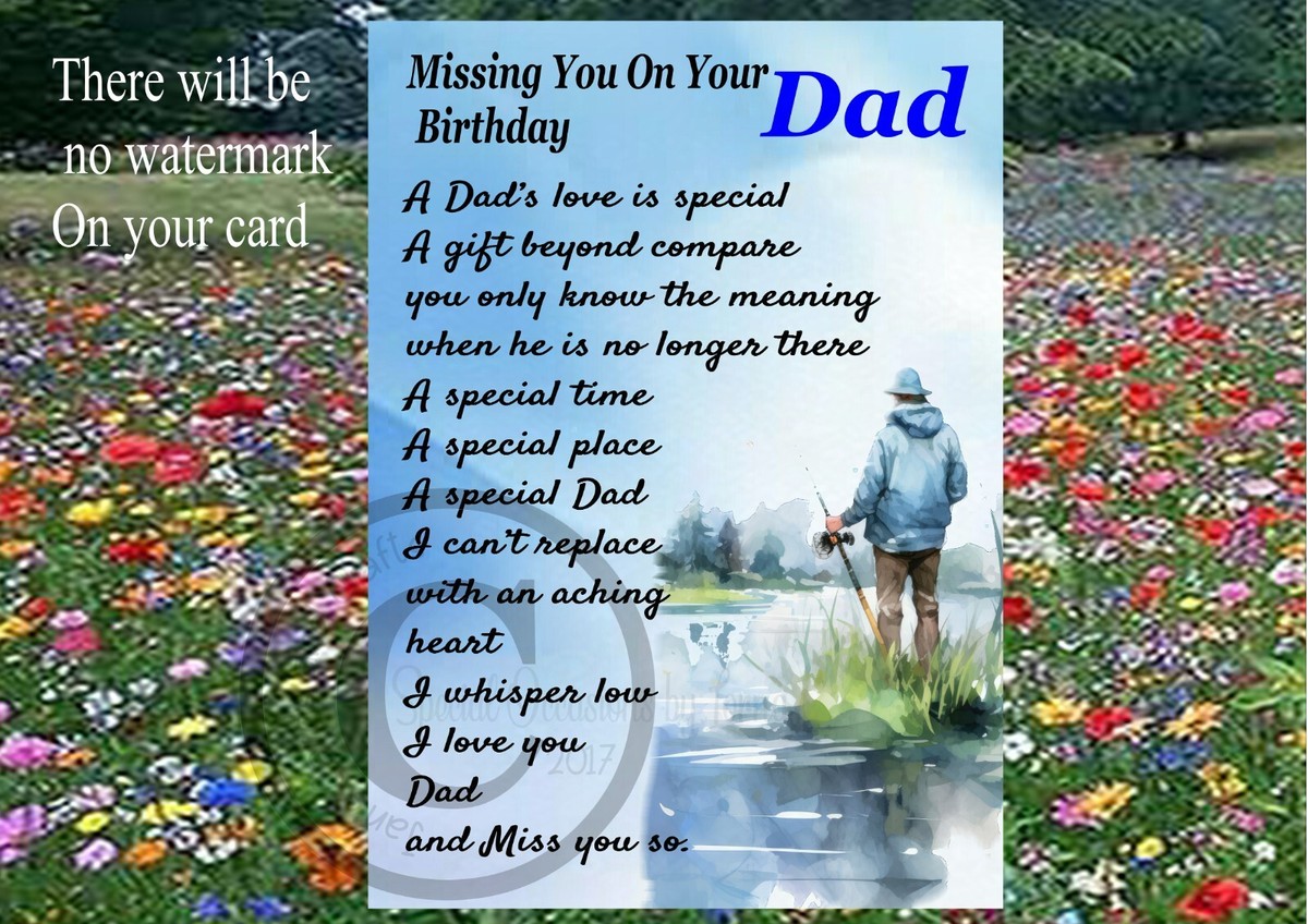 Birthday Remembrance For Dad LAMINATED MEMORIAL REMEMBRANCE Dad
