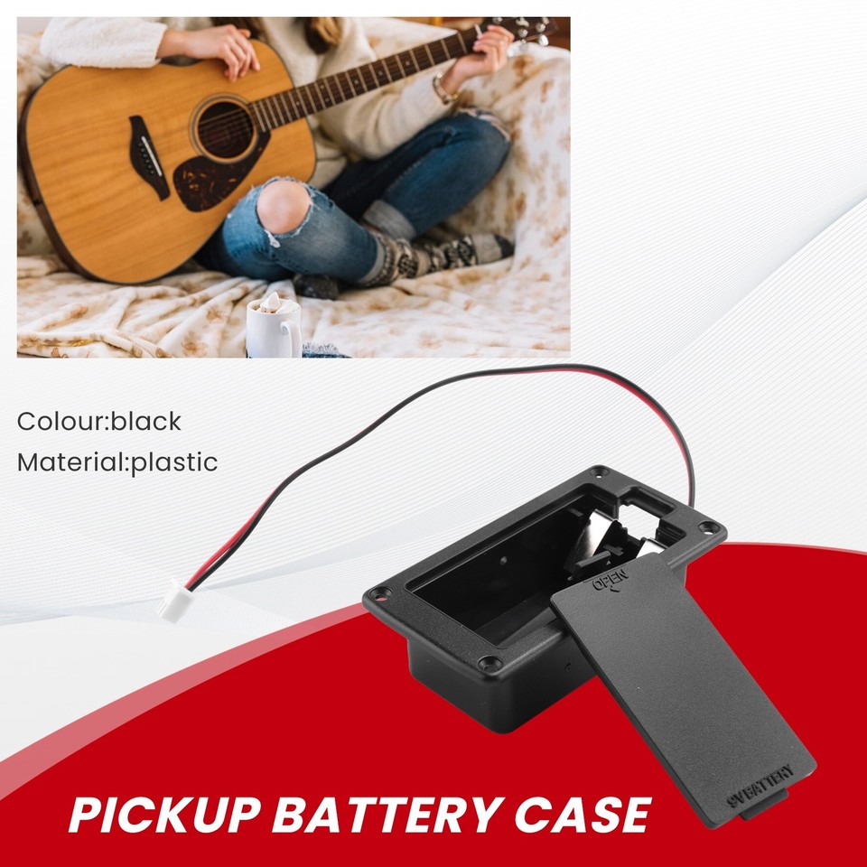 9V Flat Mount Guitar Active Pickup Battery Cover Hold Box Battery ...