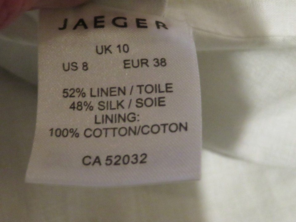 JAEGER 52% Linen 48% Silk Short Swing Jacket Size UK 10 Lined | eBay UK