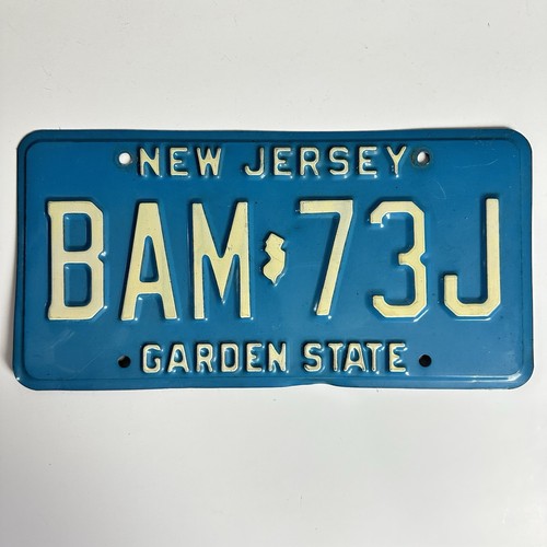 VTG New Jersey Blue License Plate BAM-73J Garden State | eBay
