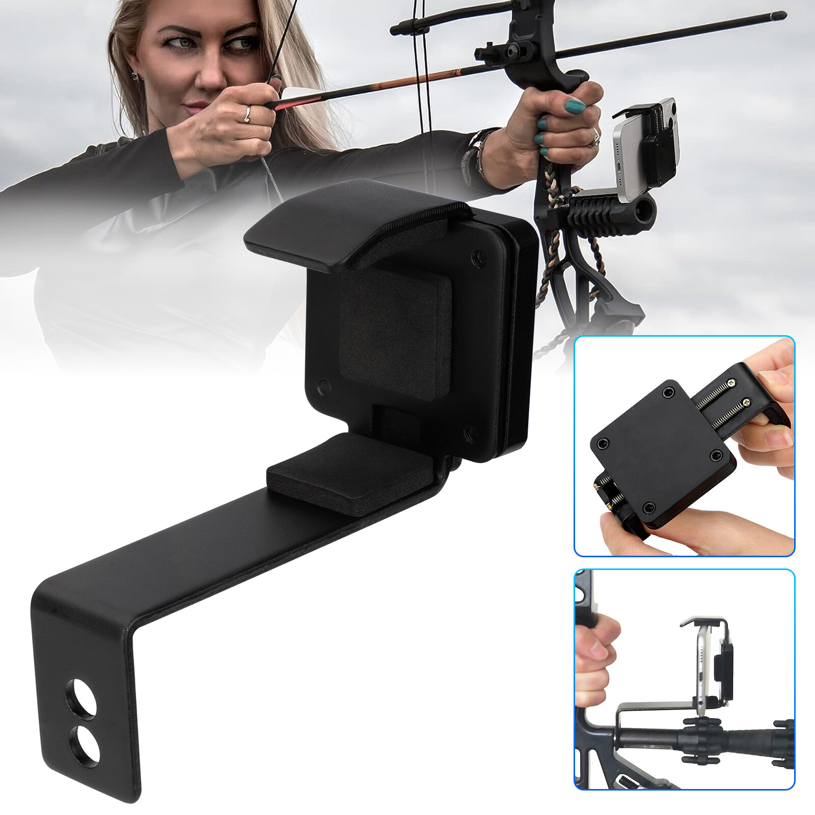 Bow Phone Mount Holder Compound Recurve Bow for Archery Hunting Photos ...