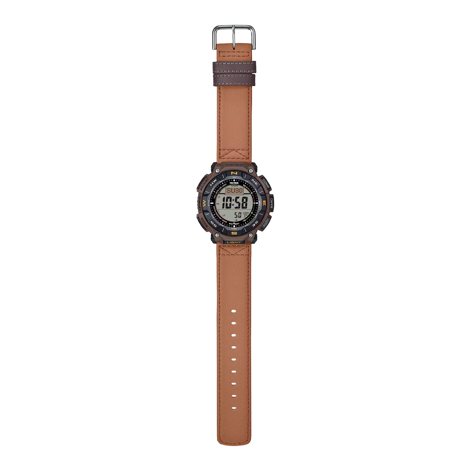 NEW Casio Protrek CLIMBING COYOTE BROWN Triple Sensor Solar Mens Watch ...
