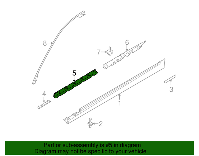 10-16 BMW F10 Rocker Molding Front Mount Left 51777184777 OEM for sale ...