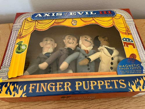 The Axis Of Evil III Magnetic Finger Puppets Rumsfeld Bush Cheney Rice ...