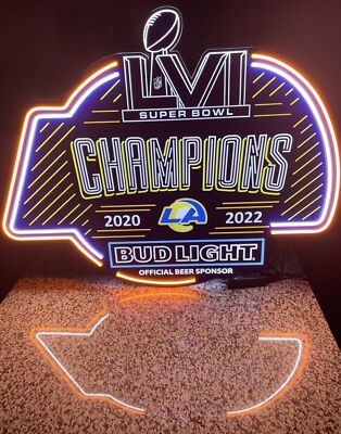 Los Angeles Rams Champions LED B 24"x20" Neon Light Sign Lamp HD Vivid ...